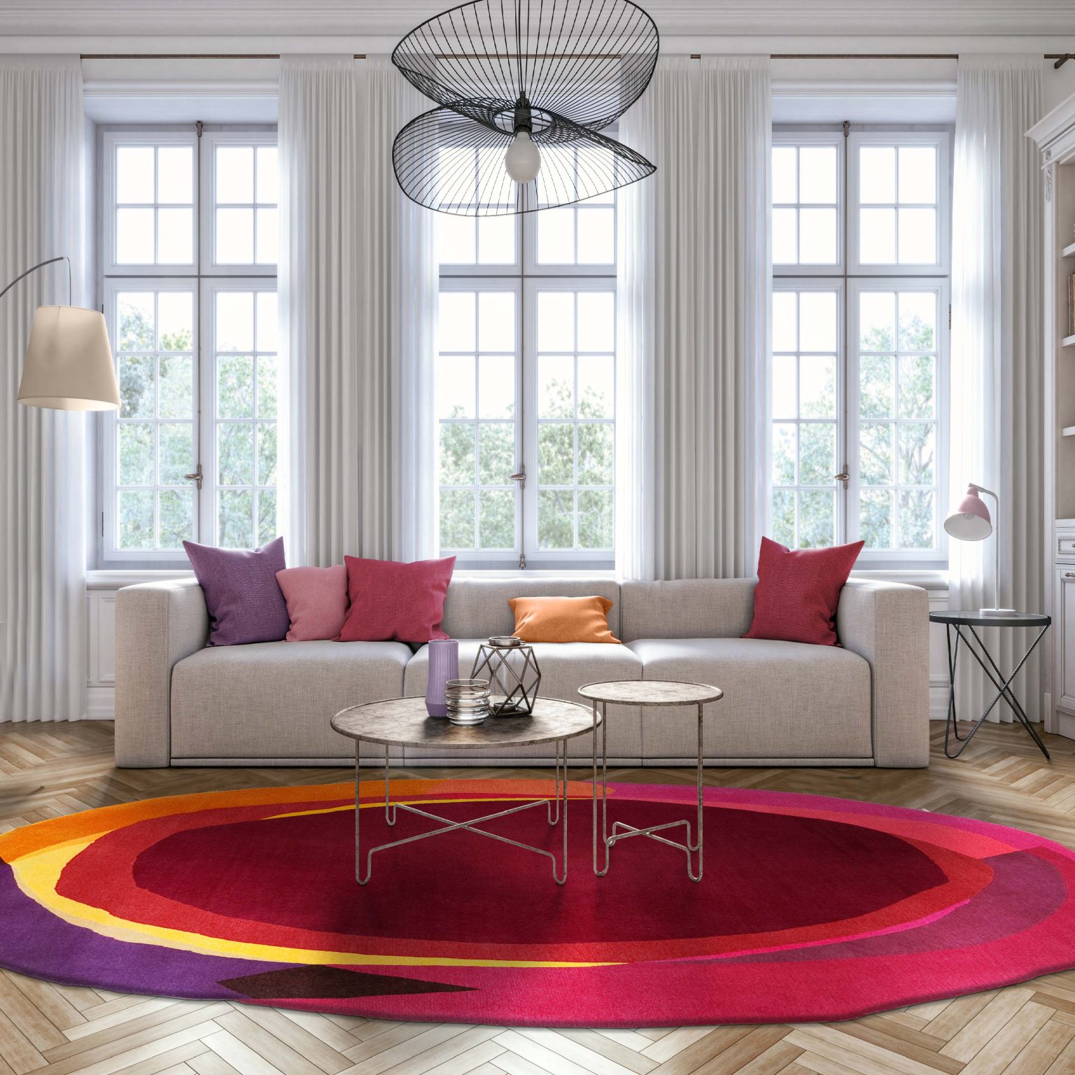 Round Rug - Deep Sunset | Sonya Winner Contemporary Rugs