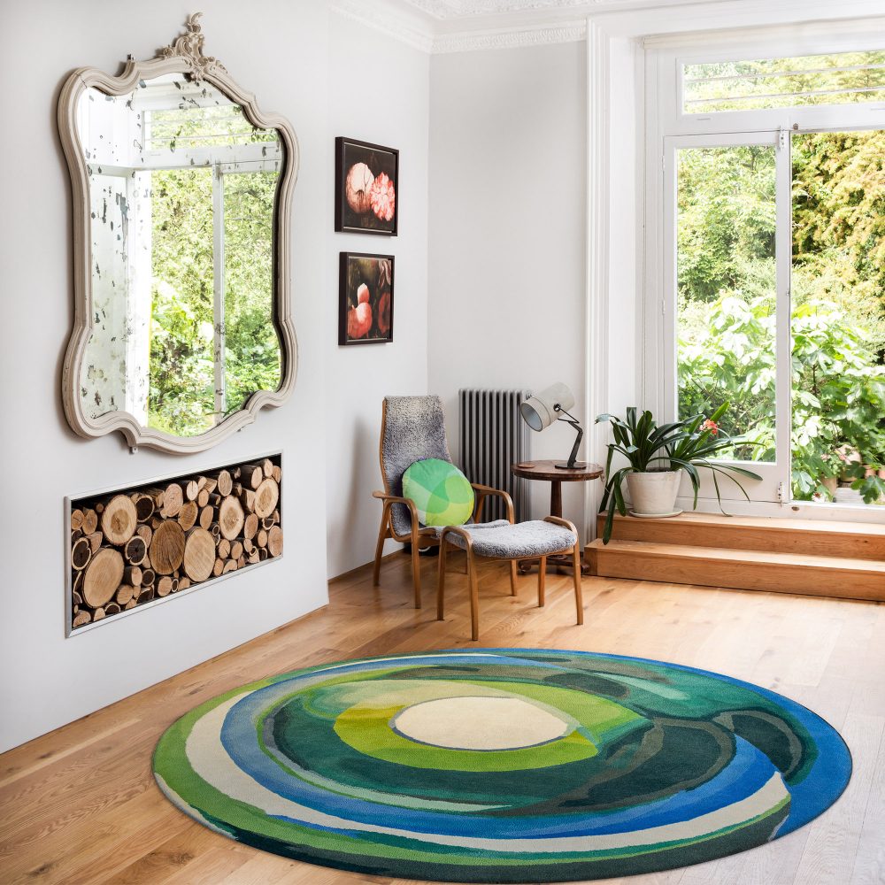 Green Rug - Echoes of Light | Sonya Winner Contemporary Rugs Studio