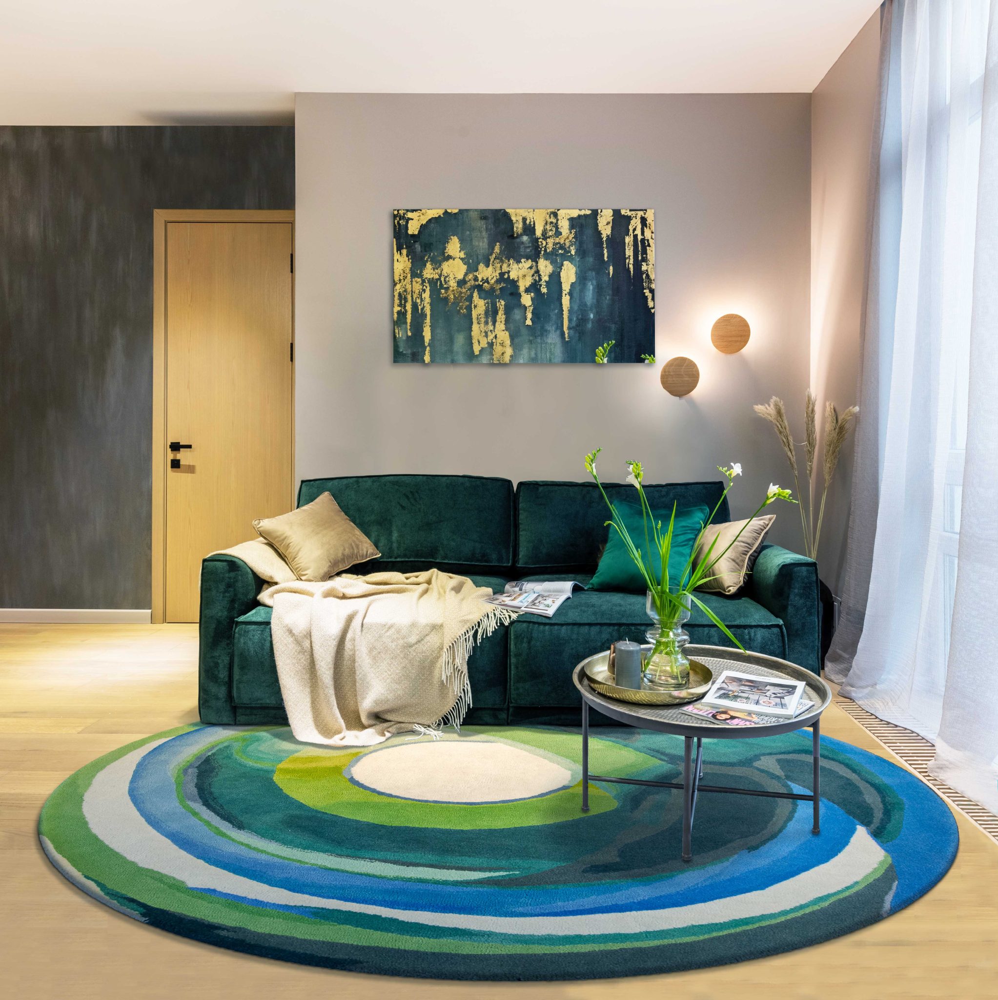 Green Rug - Echoes of Light | Sonya Winner Contemporary Rugs Studio