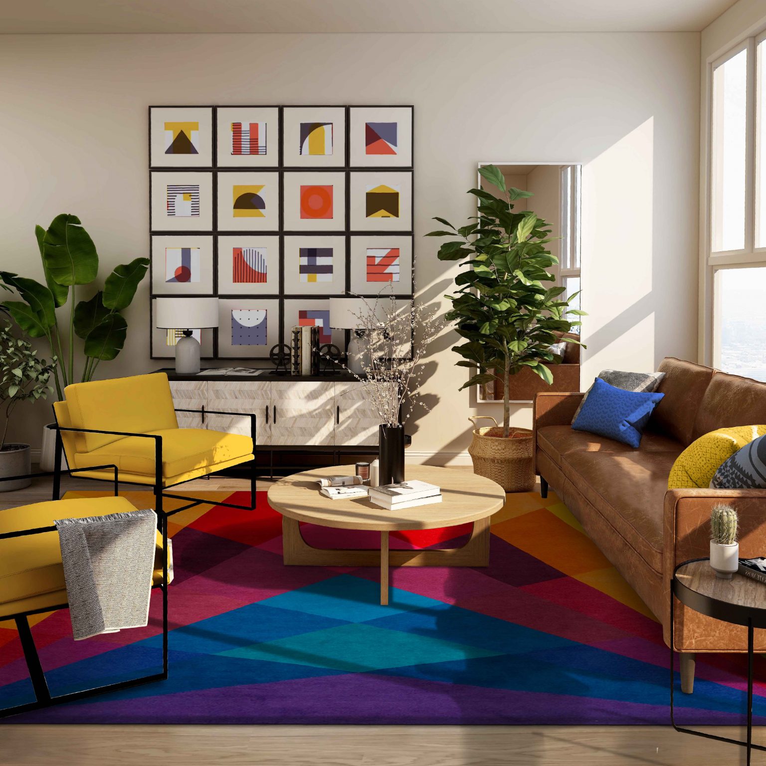 Rainbow Rug Rectangle - Sonya Winner Vibrant Contemporary Rugs
