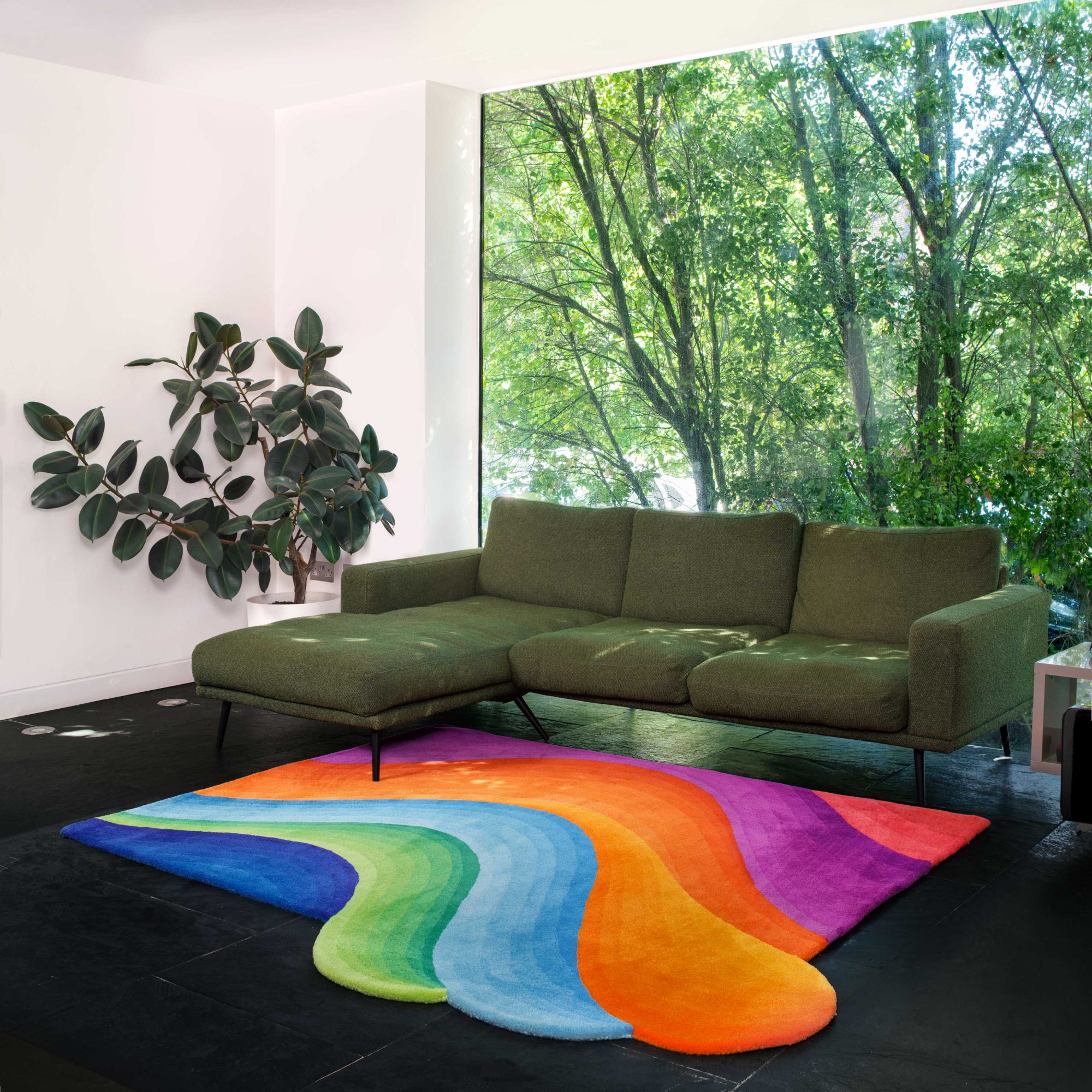 The Wave Rug - Left Side - Sonya Winner Contemporary Rugs